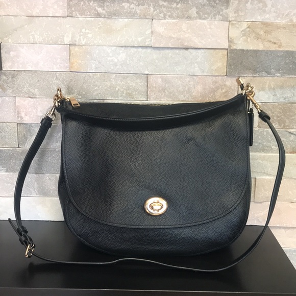 Coach | Bags | Coach Pebbled Leather Turnlock Hobo Crossbody | Poshmark